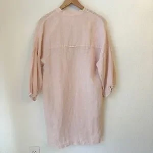 120% Lino | Dresses | 2 Lino Linen Lace Up Tunic Dress Women S It 42 ...